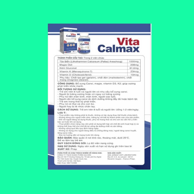 Vita Calmax: Viên uống bổ sung Canxi đến từ Tảo biển - Dược sĩ Lưu Văn ...