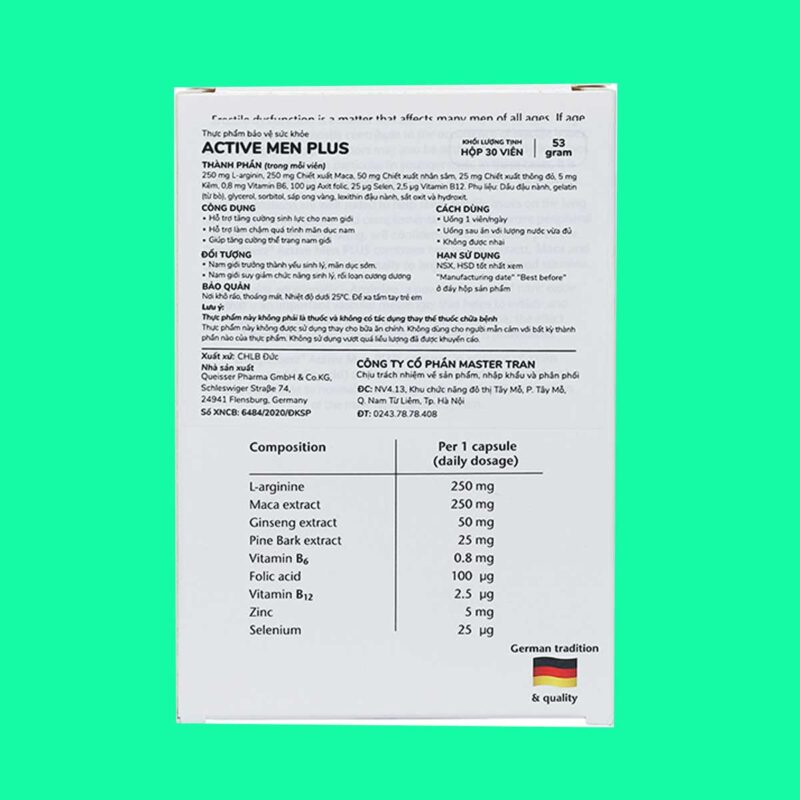 Active Men Plus: Hỗ trợ điều trị sinh lý yếu ở nam giới - Dược sĩ Lưu ...