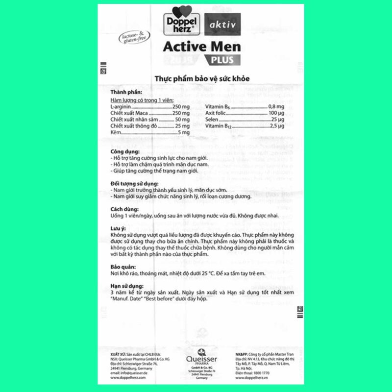 Active Men Plus: Hỗ trợ điều trị sinh lý yếu ở nam giới - Dược sĩ Lưu ...