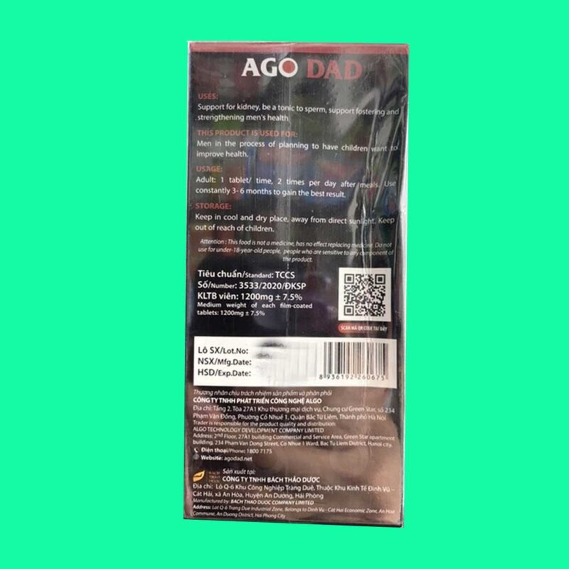 Ago Dad: Hỗ trợ cải thiện sức khỏe sinh lý nam giới - Dược sĩ Lưu Văn Hoàng