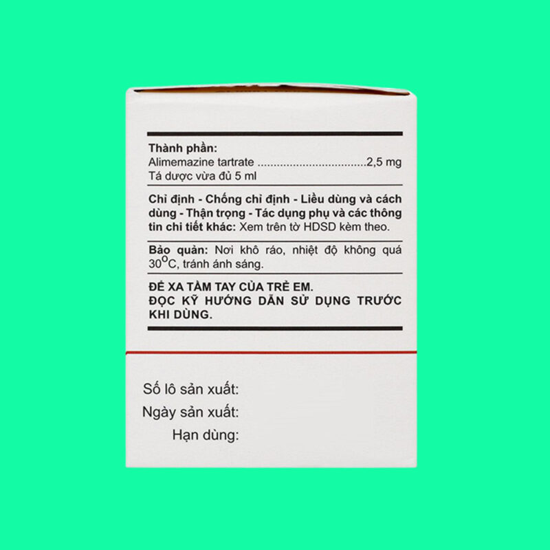 Thuốc ho Atilene ống 2,5mg/5ml là thuốc gì? Có tác dụng gì? - Dược sĩ ...