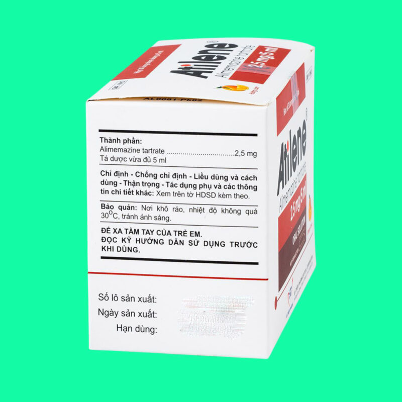 Thuốc ho Atilene ống 2,5mg/5ml là thuốc gì? Có tác dụng gì? - Dược sĩ ...