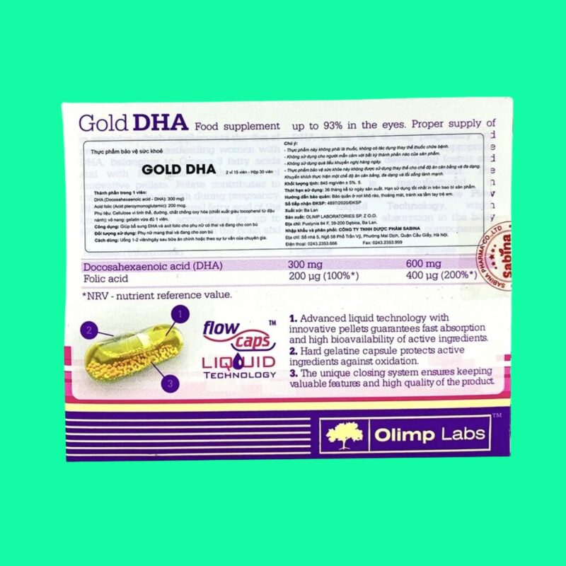 Gold DHA Olimp Labs bổ sung DHA và Folate cho mẹ bầu - Dược sĩ Lưu Văn ...