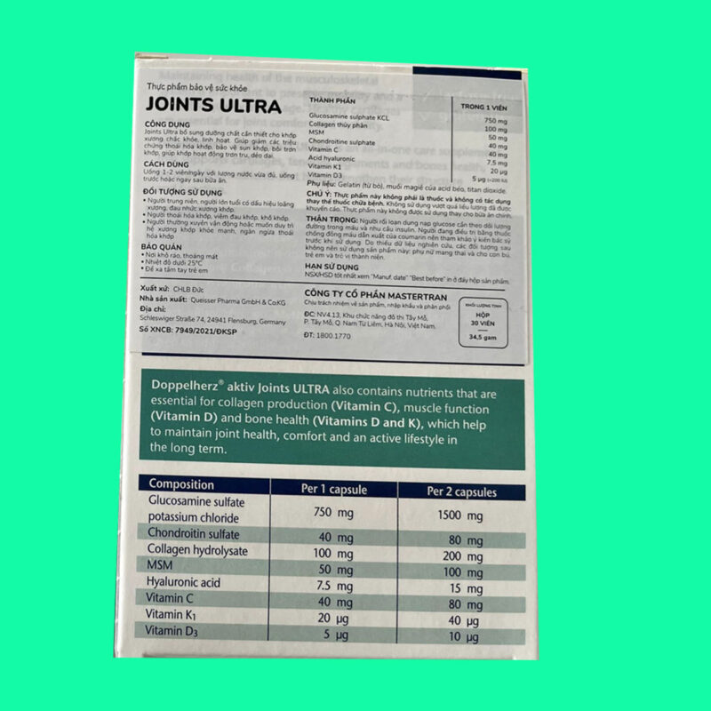 Joints Ultra Doppelherz Aktiv: Viên uống bổ sung dưỡng chất cần thiết ...