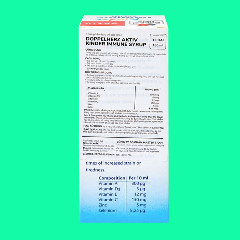 Kinder Immune Syrup 150ml hỗ trợ duy trì và phục hồi sức khoẻ cho trẻ ...