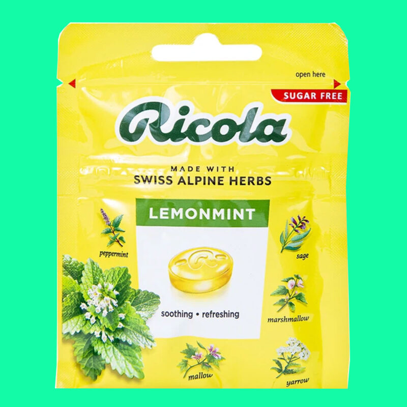 Kẹo ngậm không đường Ricola Lemon Mint (17.5g) hương vị chanh bạc hà ...