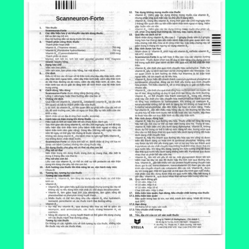 Thuốc Scanneuron-Forte điều trị các rối loạn thần kinh - Dược sĩ Lưu ...