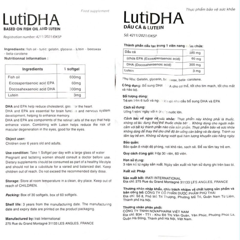 Thuốc LutiDHA: Hỗ trợ bổ sung DHA, EPA cho cơ thể - Dược sĩ Lưu Văn Hoàng
