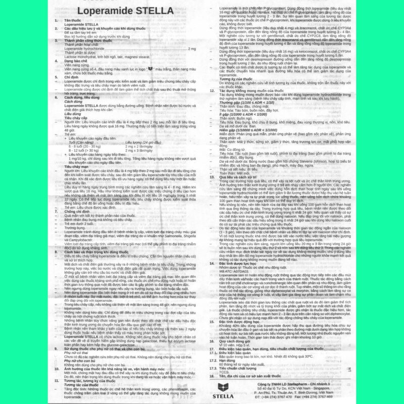 Thuốc Loperamide Stella là thuốc gì, cách dùng, liều dùng? - Dược sĩ ...