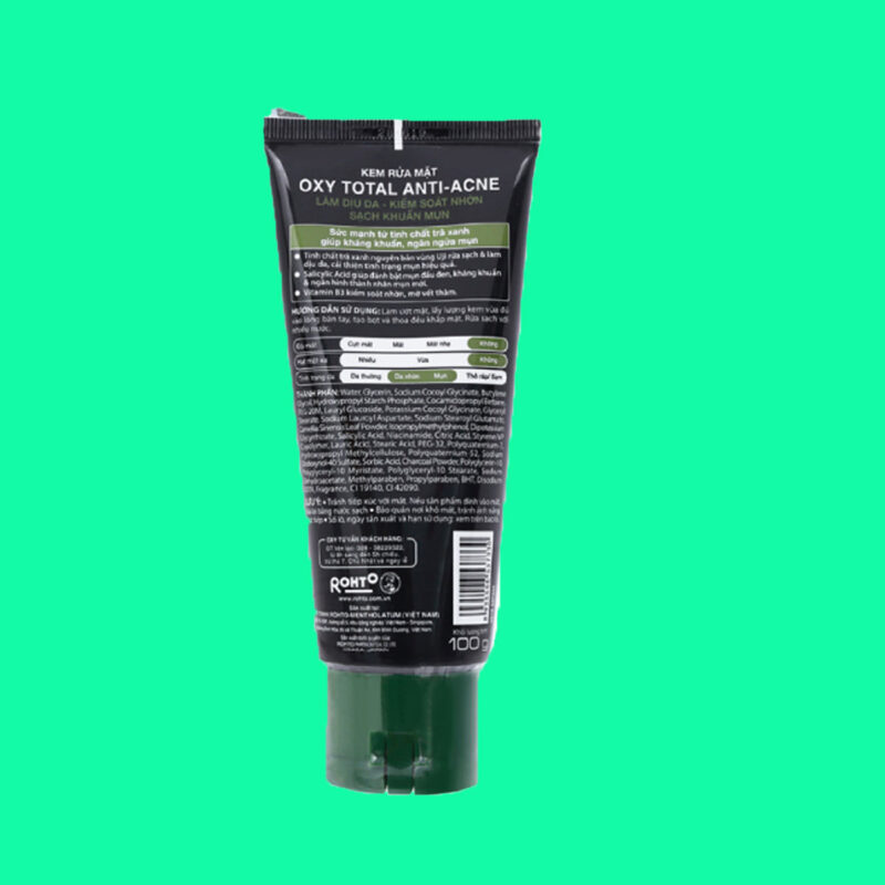 Sữa rửa mặt Oxy Total Anti-Acne giúp làm dịu da và giảm mụn sau 7 ngày ...