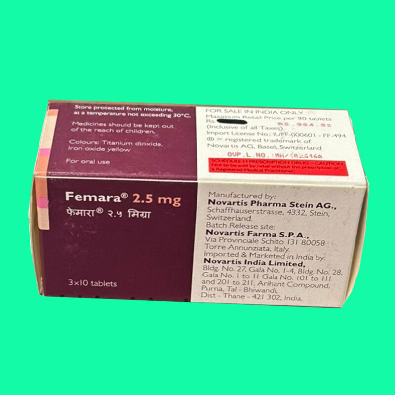 Femara 2,5mg (Ấn Độ) là thuốc gì? Có giá bao nhiêu? - Dược sĩ Lưu Văn Hoàng