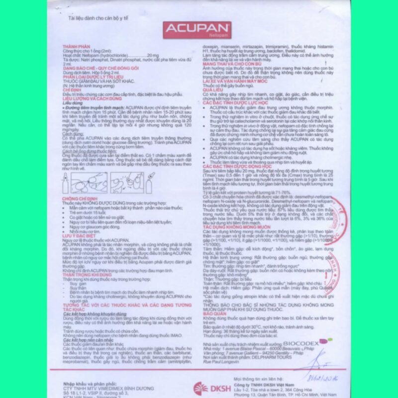 Thuốc Acupan 20mg/2ml (Nefopam) - Thuốc tiêm giảm đau - Dược sĩ Lưu Văn ...