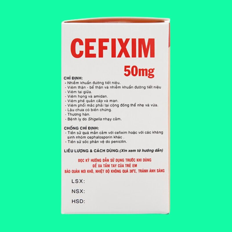 Thuốc Cefixim 50mg Vidipha - Điều trị nhiễm khuẩn - Dược sĩ Lưu Văn Hoàng