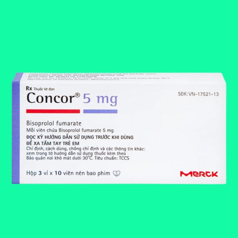 Thuốc Concor 5mg điều trị tăng huyết áp và đau thắt ngực ổn định - Dược ...