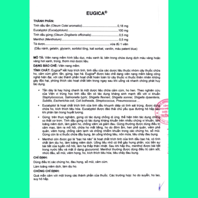 Thuốc Eugica xanh điều trị ho, đau họng, cảm cúm - Dược sĩ Lưu Văn Hoàng