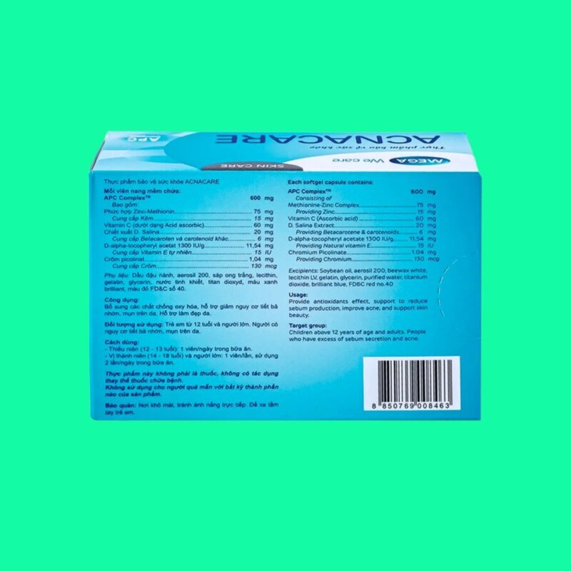 Thuốc uống ACNACARE điều trị mụn - Dược sĩ Lưu Văn Hoàng