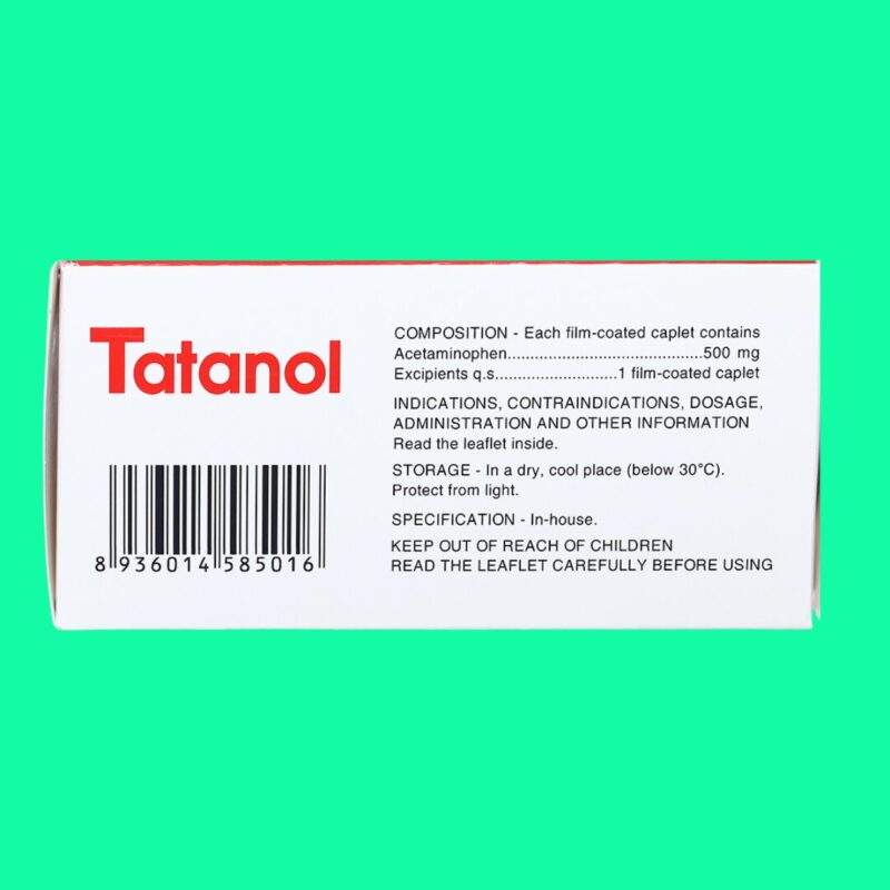Thuốc Tatanol 500mg giảm đau hạ sốt - Dược sĩ Lưu Văn Hoàng