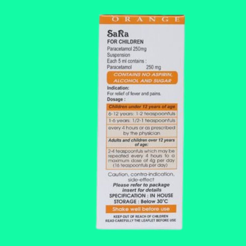 Thuốc SaRa For Children 250mg/5ml hạ sốt cho trẻ em - Dược sĩ Lưu Văn Hoàng