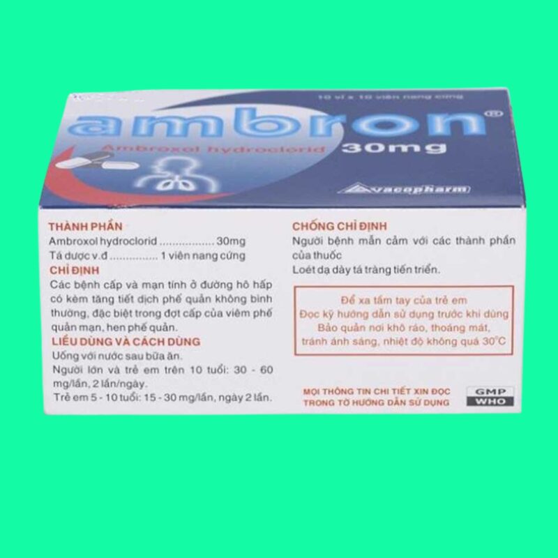 Thuốc Ambron 30mg (viên nang cứng) - Điều trị bệnh hô hấp cấp, mạn tính ...