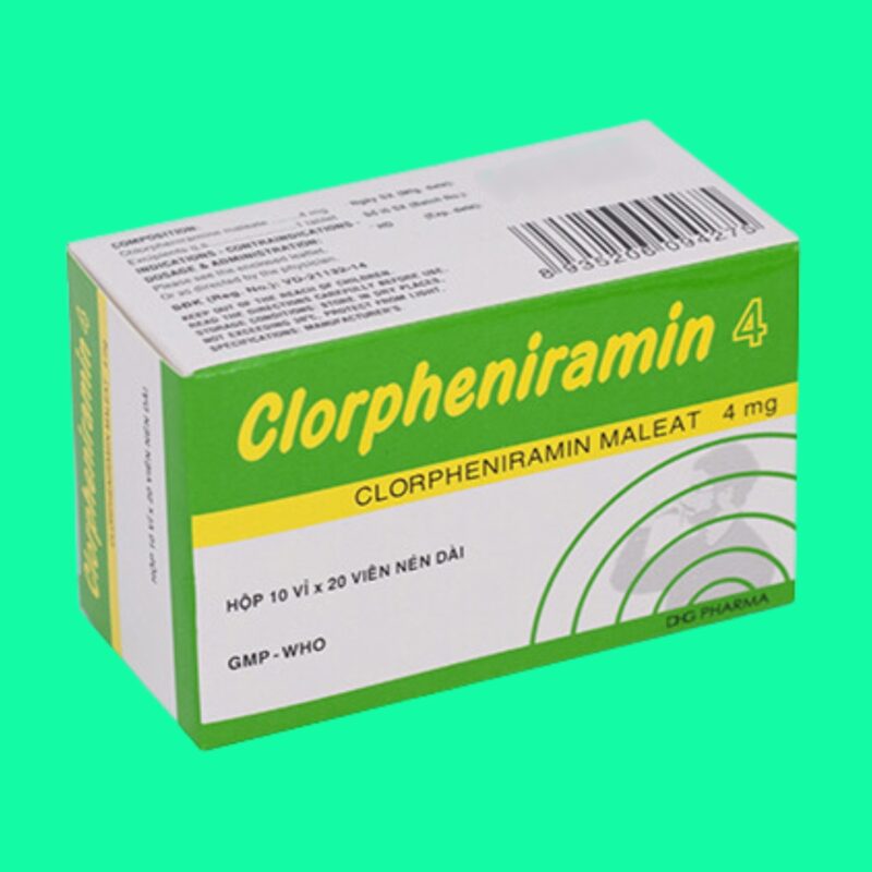 Thuốc Clorpheniramin 4 DHG (viên nén dài) - Điều trị triệu chứng dị ứng ...