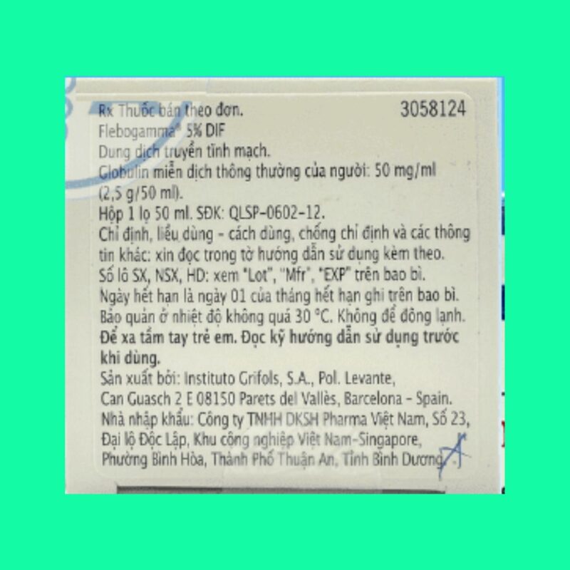 Thuốc Flebogamma 5% DIF điều trị hội chứng suy giảm miễn dịch tiên phát ...