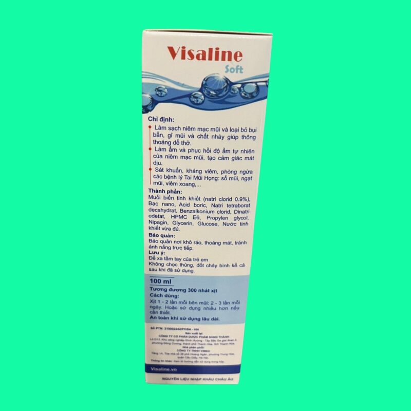 Dung dịch vệ sinh mũi Visaline Soft phòng ngừa bệnh lý tai mũi họng ...