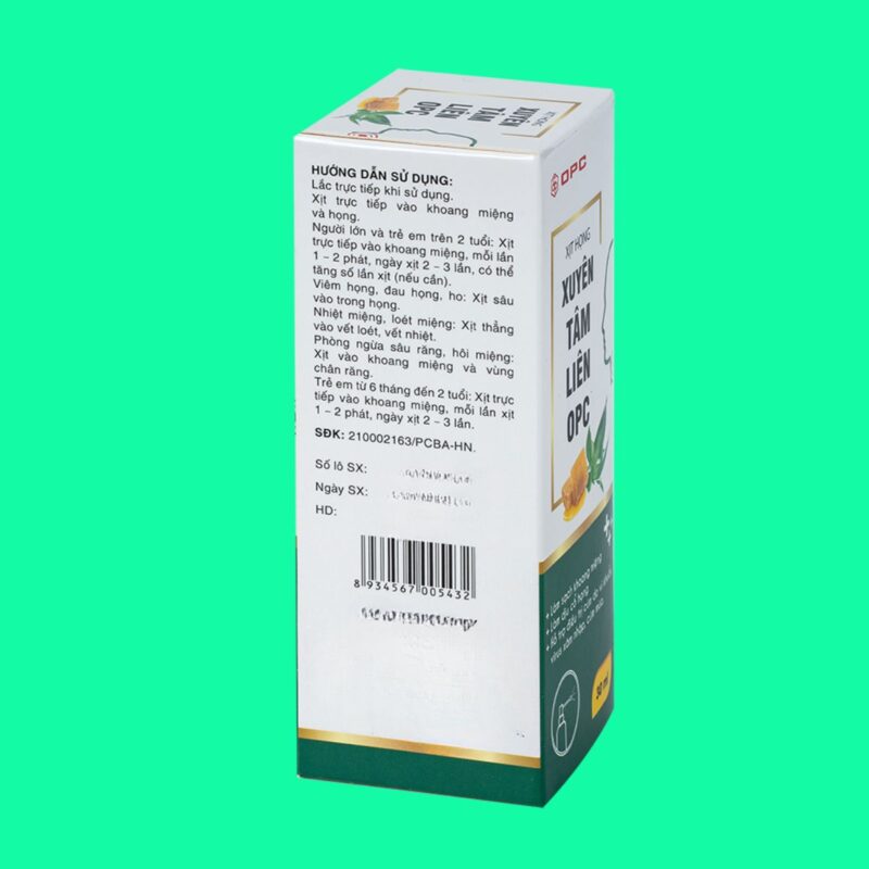 Xịt họng Xuyên Tâm Liên OPC có tác dụng gì, giá bao nhiêu? - Dược sĩ ...