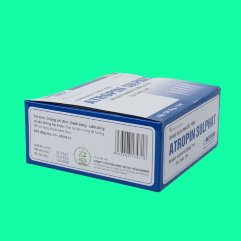 Thuốc tiêm Atropin Sulfat HDPharma điều trị cơn co thắt phế quản - Dược ...