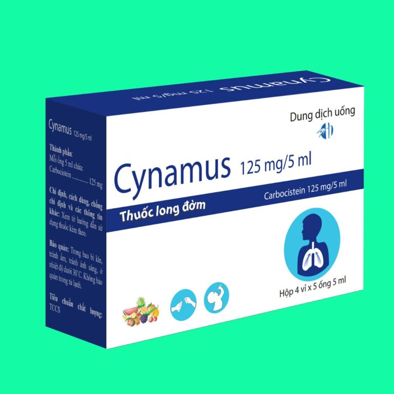 Thuốc Cynamus 125mg/5ml giúp giảm ho trong viêm phế quản cấp và mạn ...