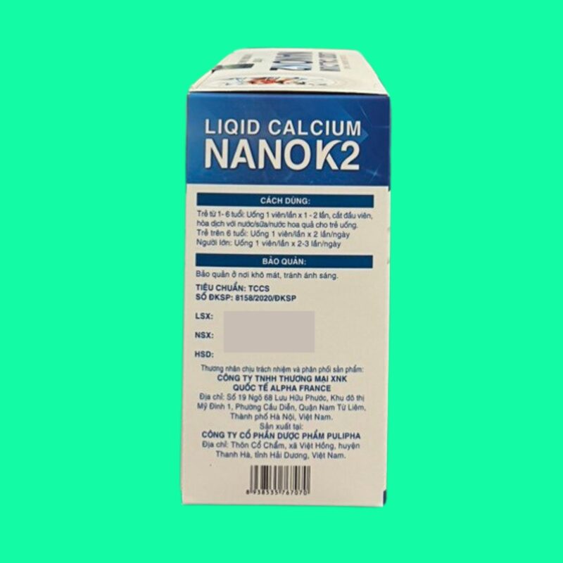 Liquid Calcium Nano K2 Pulipha giảm nguy cơ còi xương cho trẻ - Dược sĩ ...