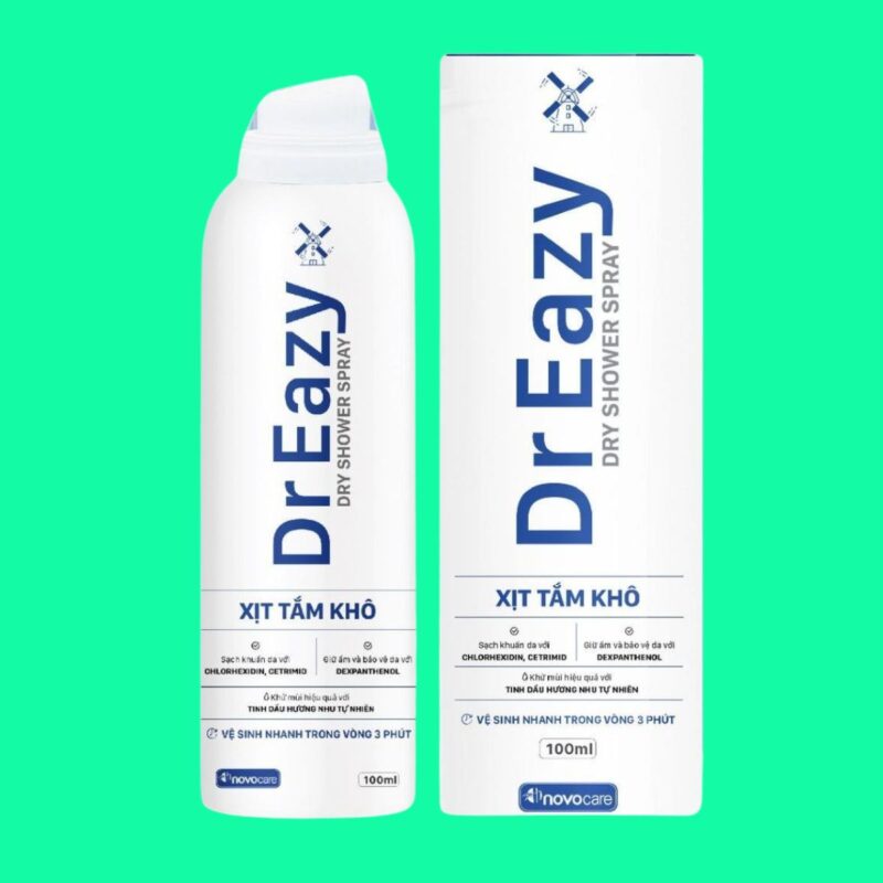 Xịt tắm khô Dr Eazy Dry Shower Spray giúp làm sạch và ngăn ngừa bệnh ...