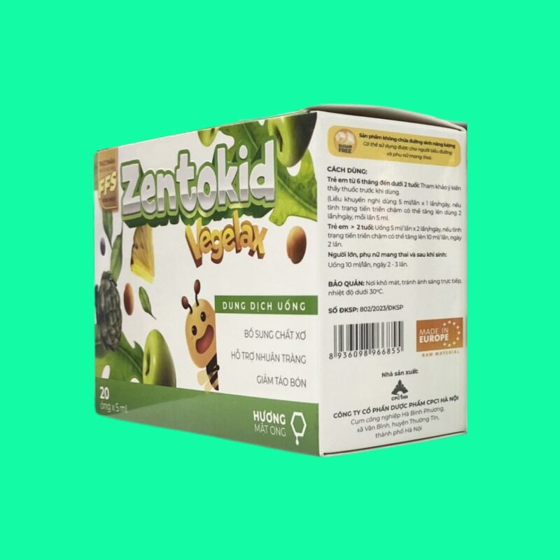 Thuốc Zentokid Vegelax bổ sung chất xơ tự nhiên cho hệ tiêu hóa khỏe ...