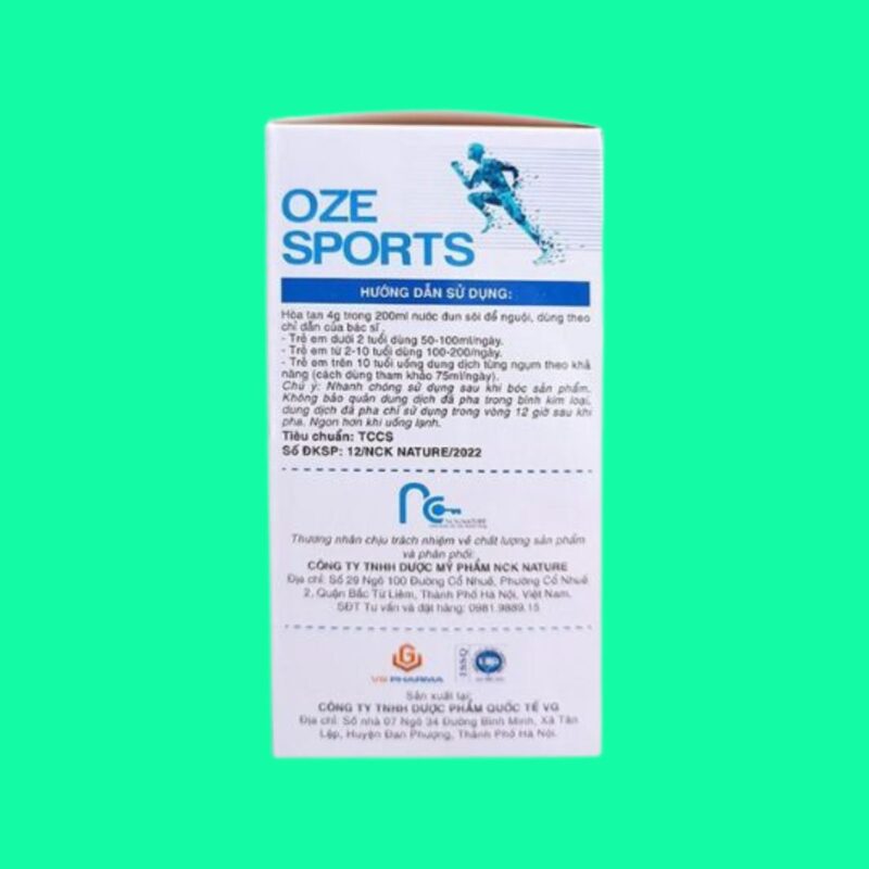 Thuốc OZE SPORTS Drink Powder 4g - Dược sĩ Lưu Văn Hoàng