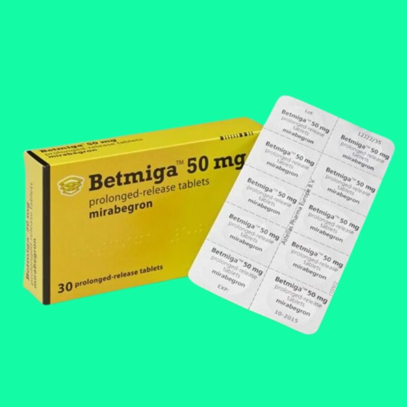 Thuốc Betmiga 50mg (Mirabegron 50mg) điều trị triệu chứng tiểu gấp