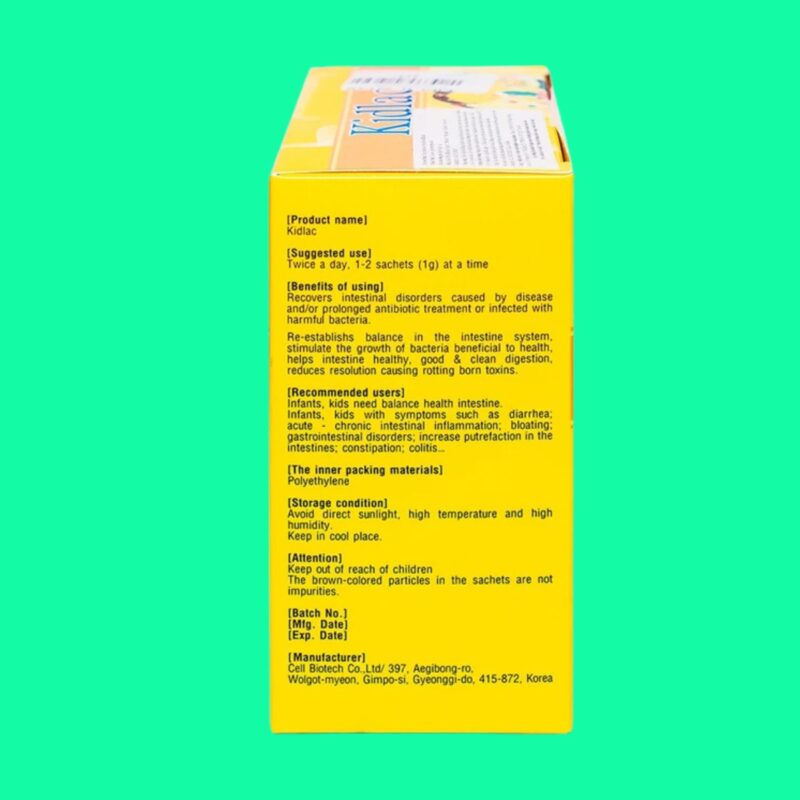 Thuốc Kidlac giúp đường ruột khỏe mạnh, hỗ trợ hệ tiêu hóa - Dược sĩ ...
