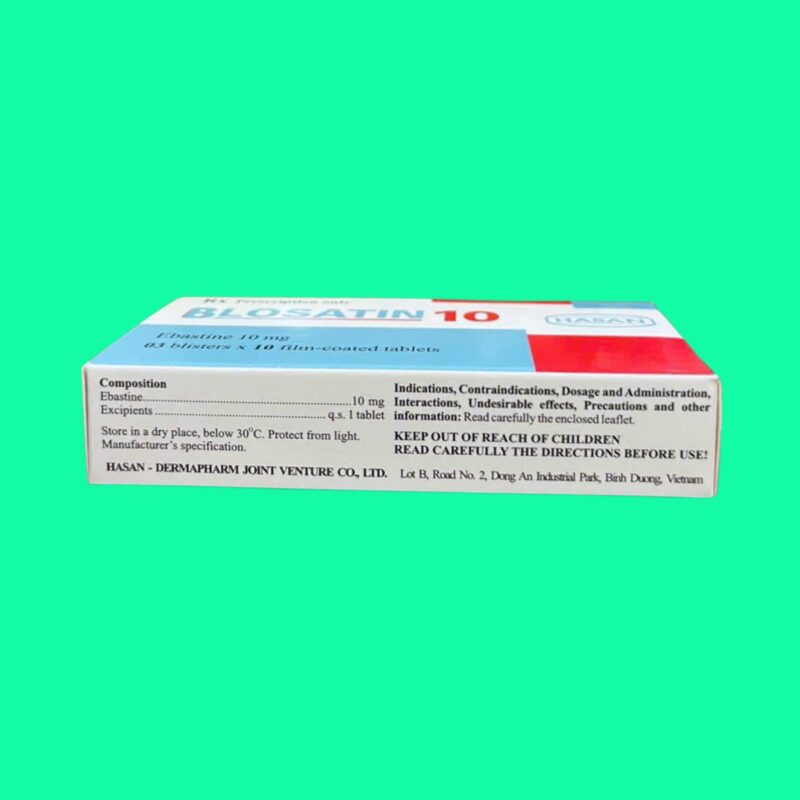 Thuốc Blosatin 10mg điều trị viêm mũi dị ứng, mề đay