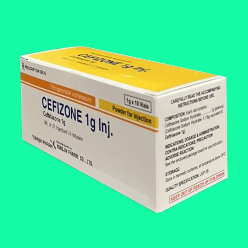 Thuốc Cefizone 1g Inj. - Kháng sinh trị bệnh nhiễm khuẩn nặng