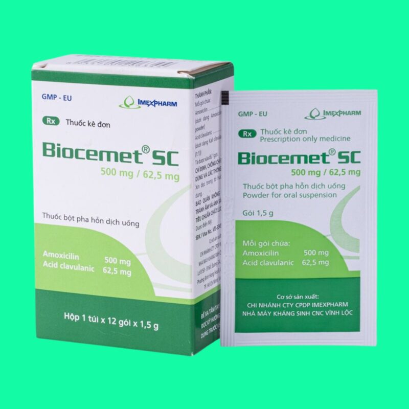 Thuốc Biocemet SC 500mg/62,5mg - Điều trị các bệnh do nhiễm khuẩn