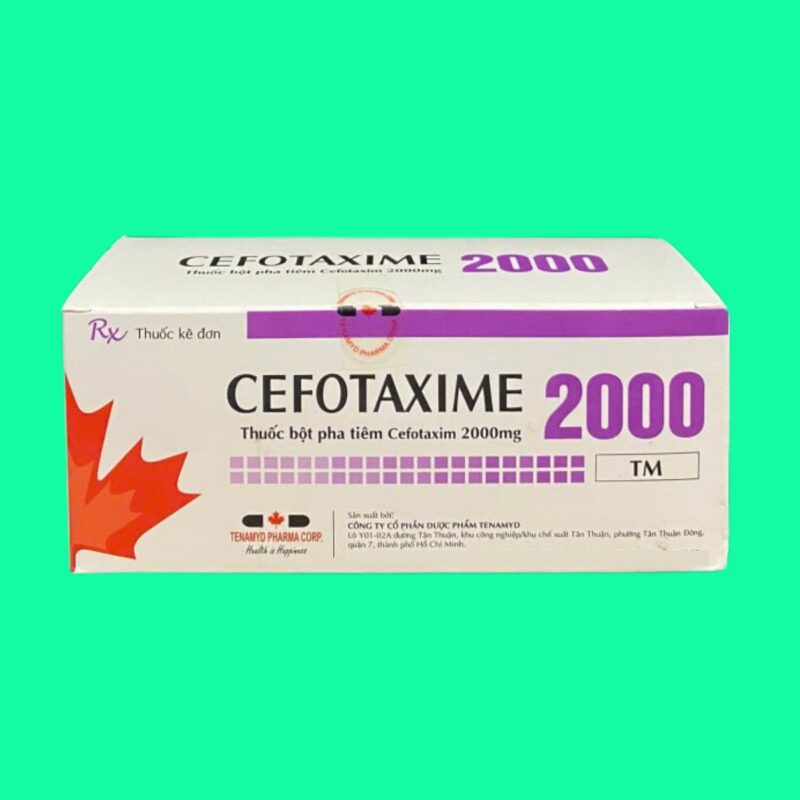 Thuốc Tenamyd-Cefotaxime 2000 (Cefotaxim 2g) điều trị nhiễm khuẩn nặng