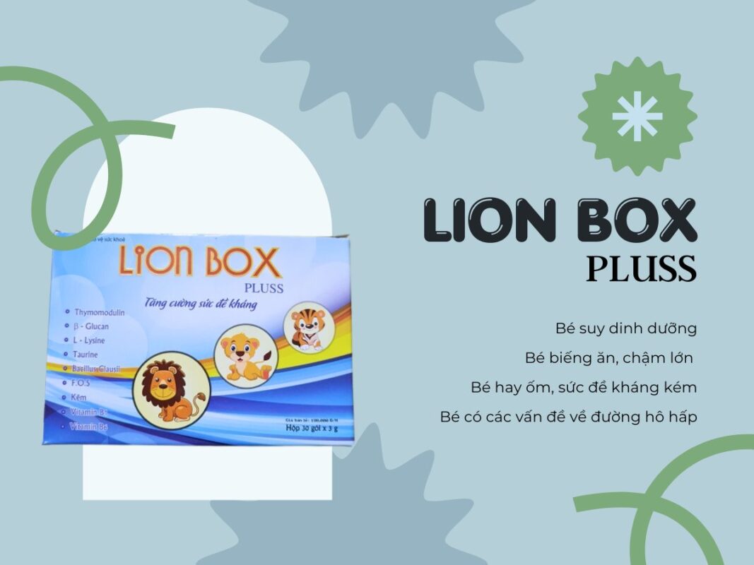 Thuốc cốm Lion Box Pluss tăng cân cho bé, biếng ăn, chậm lớn