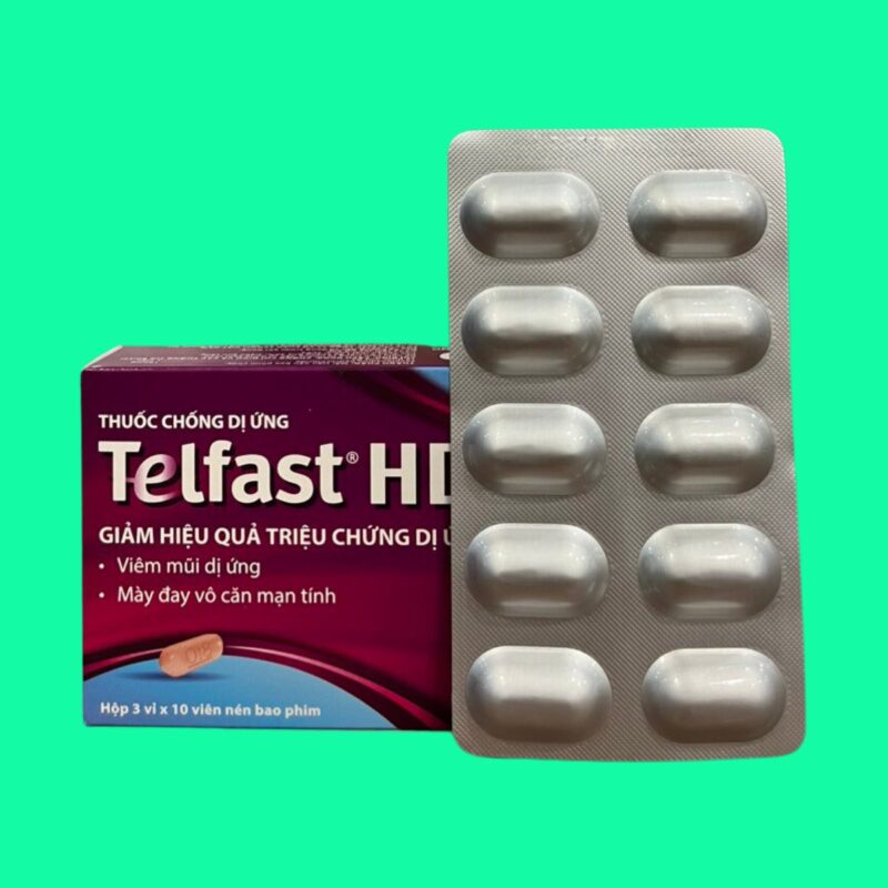 Thuốc Telfast HD 180mg điều trị mề đay mạn tính, hắt hơi, sổ mũi