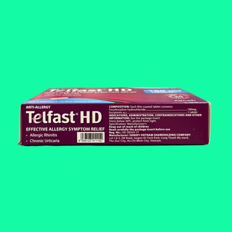 Thuốc Telfast HD 180mg điều trị mề đay mạn tính, hắt hơi, sổ mũi
