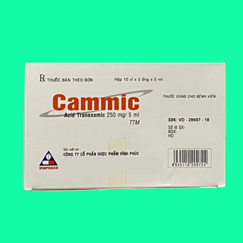 Thuốc Cammic 250mg/5ml (Acid Tranexamic 250mg/5ml) điều trị chảy máu