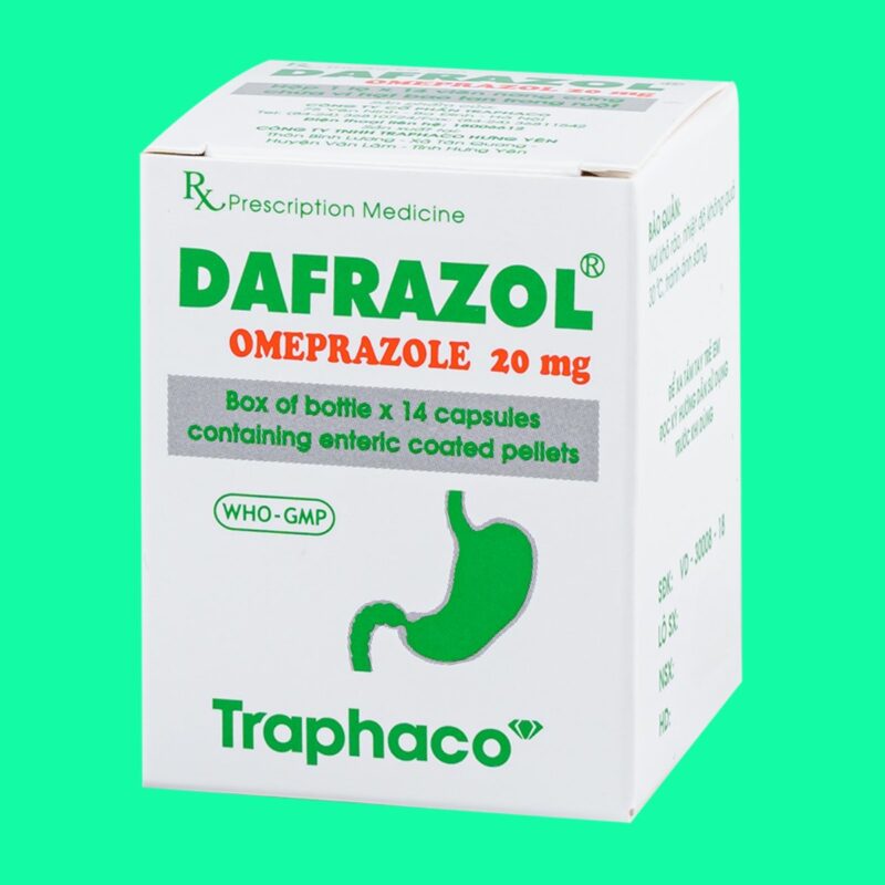 Thuốc Dafrazol 20mg (Omeprazol 20mg) điều trị loét dạ dày, tá tràng