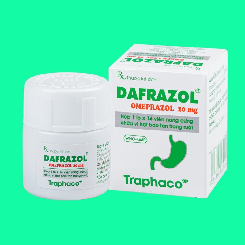 Thuốc Dafrazol 20mg (Omeprazol 20mg) điều trị loét dạ dày, tá tràng