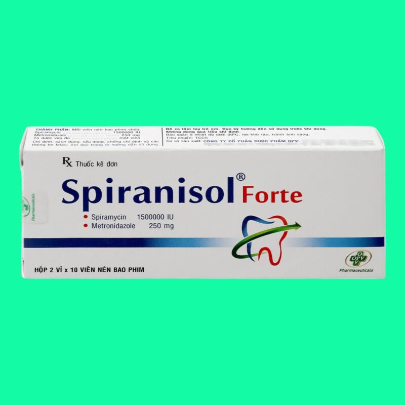 Thuốc Spiranisol Forte (Spiramycin/Metronidazol 1.5MIU/250mg) trị nhiễm ...