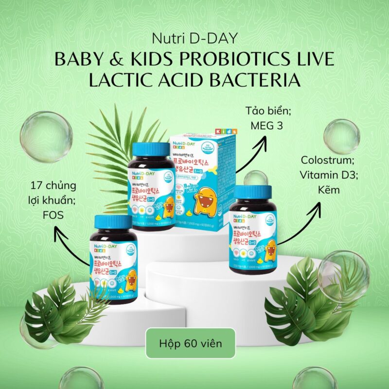 Kẹo nhai Baby & Kids Probiotics Live Lactic Acid Bacteria lợi khuẩn
