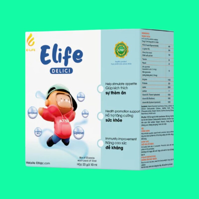 Siro ELIFE Delici kích thích vị giác giúp bé ăn ngon, tăng đề kháng