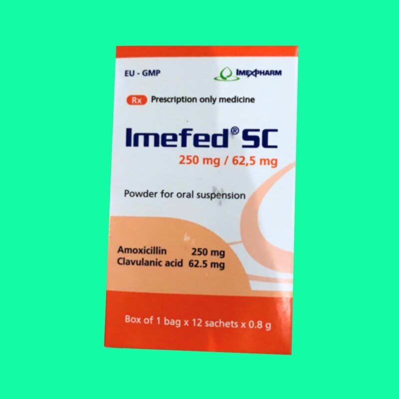 Thuốc Imefed SC 250mg/62,5mg điều trị viêm tai giữa, viêm họng