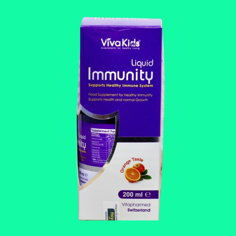 Thuốc VivaKids Immunity Liquid hỗ trợ tăng cường sức đề kháng